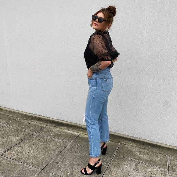 Tops | Statement Sheer Polka Dot Blouse | Poshmark